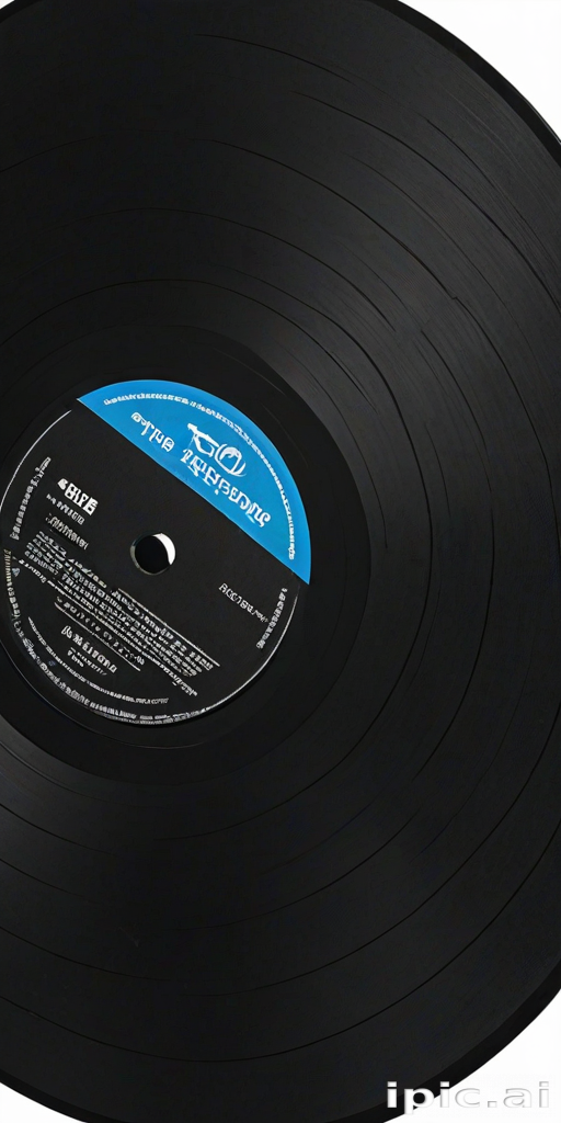 Classic Vinyl Record with Blue Label Displaying Track Information and ...