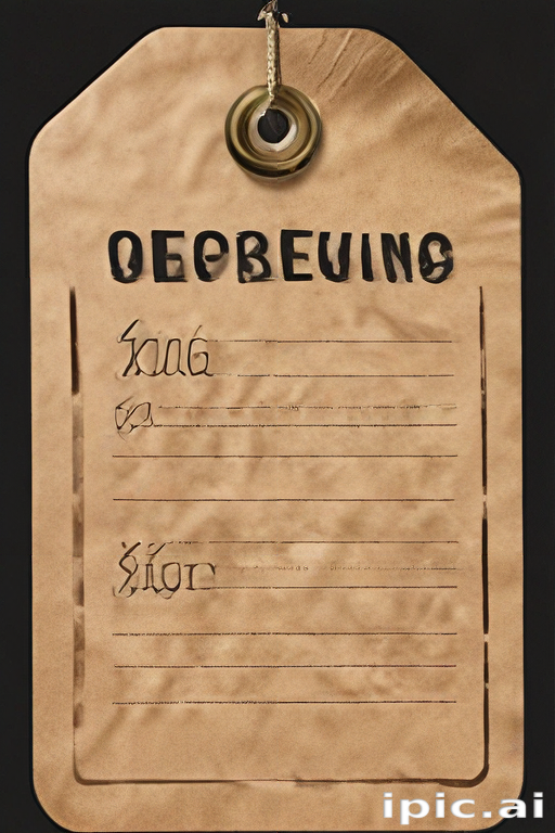 Old Paper Tag with Blank Spaces for Information and Instructions