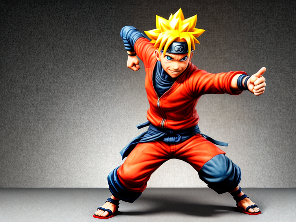 Dynamic pose of naruto character