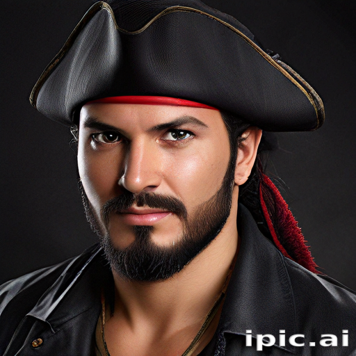 A Bold and Captivating Portrait of a Daring Pirate Captain in Costume.