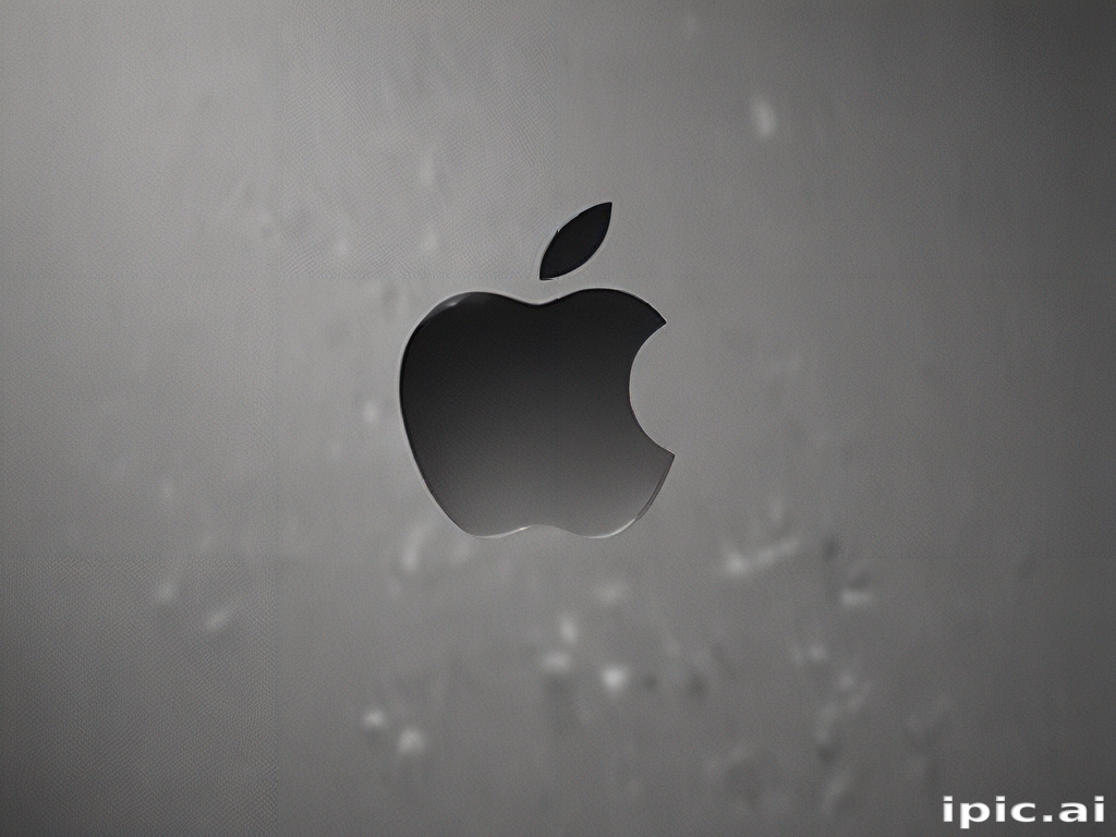 Stylized Apple Logo Displayed on a Smooth, Textured Background Surface