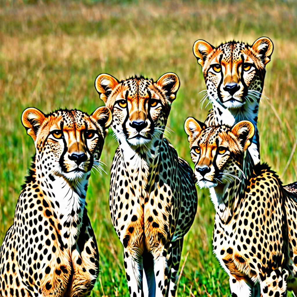3 cheetahs with donkey head