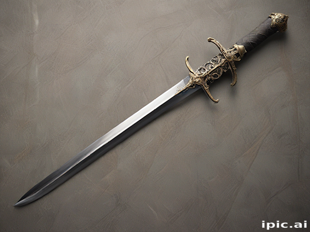 Exquisite Ornate Sword with Intricate Design and Elegant Handle Details