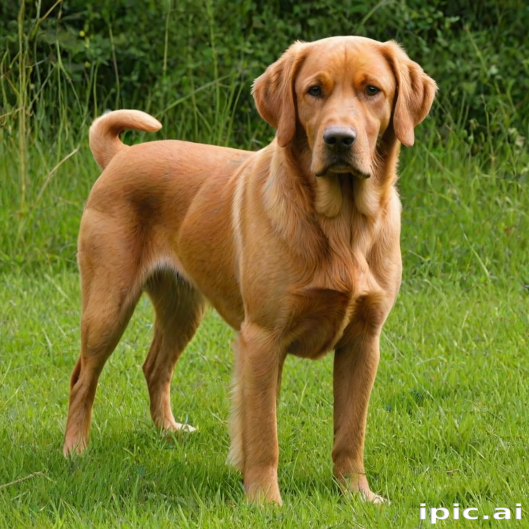 A Playful Golden Labrador Retrieving Joyful Moments in Nature's Embrace.