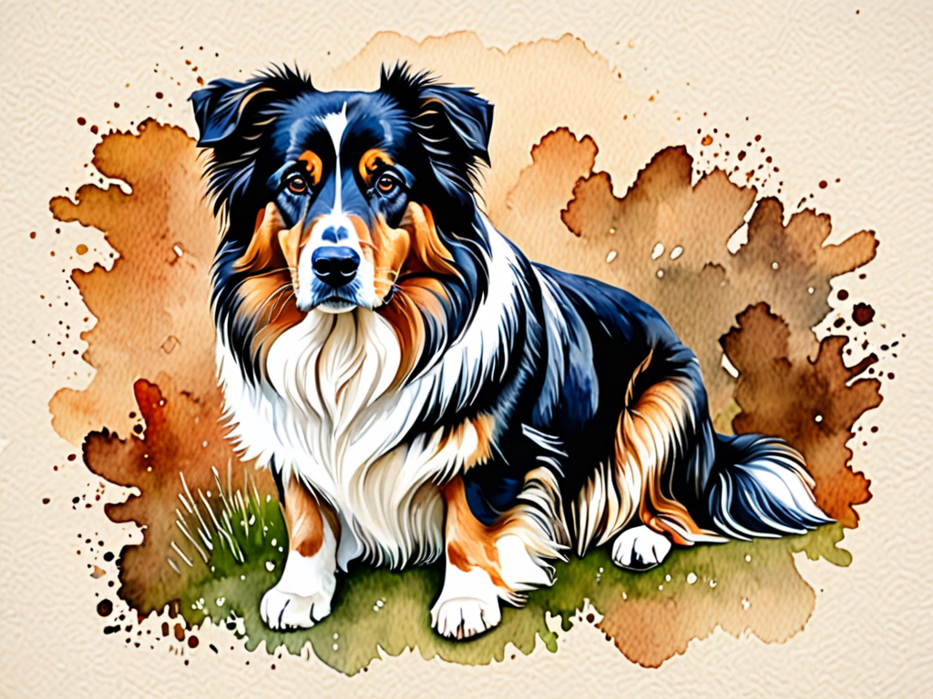 english shepard dog, champion, gorgeous, with long hair, detailed, high ...