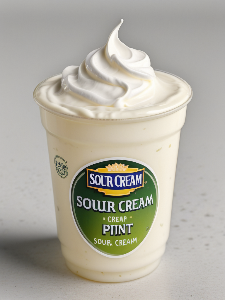Delicious Sour Cream Pint with Creamy Topping Perfect for Dips and Recipes