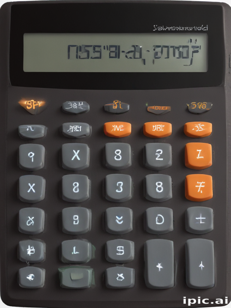 Calculator Displaying Unique Characters and Numbers on Its Screen