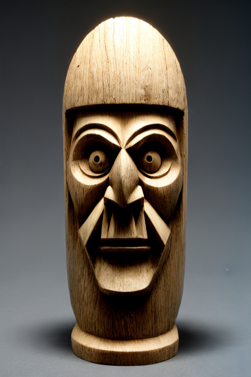 Primitive Slavic pagan totem carved of wood, concept art