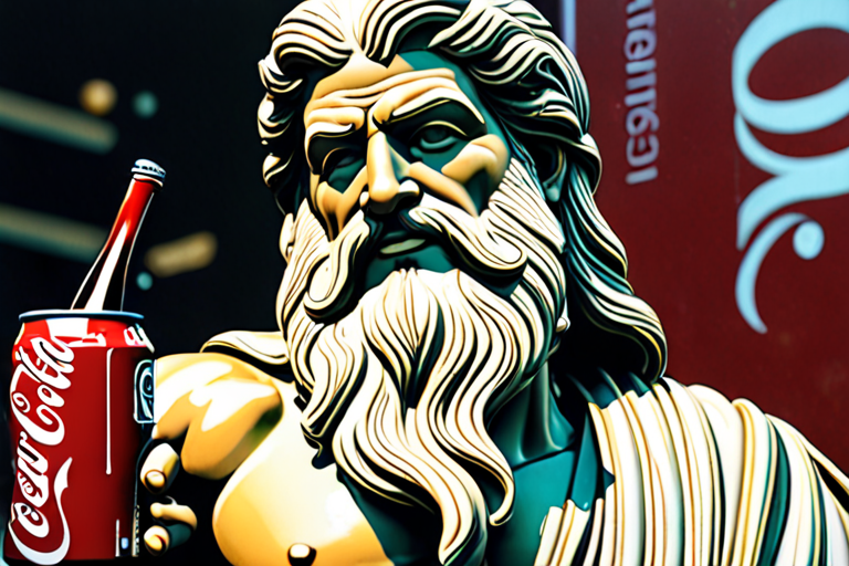 Zeus drinking coca cola