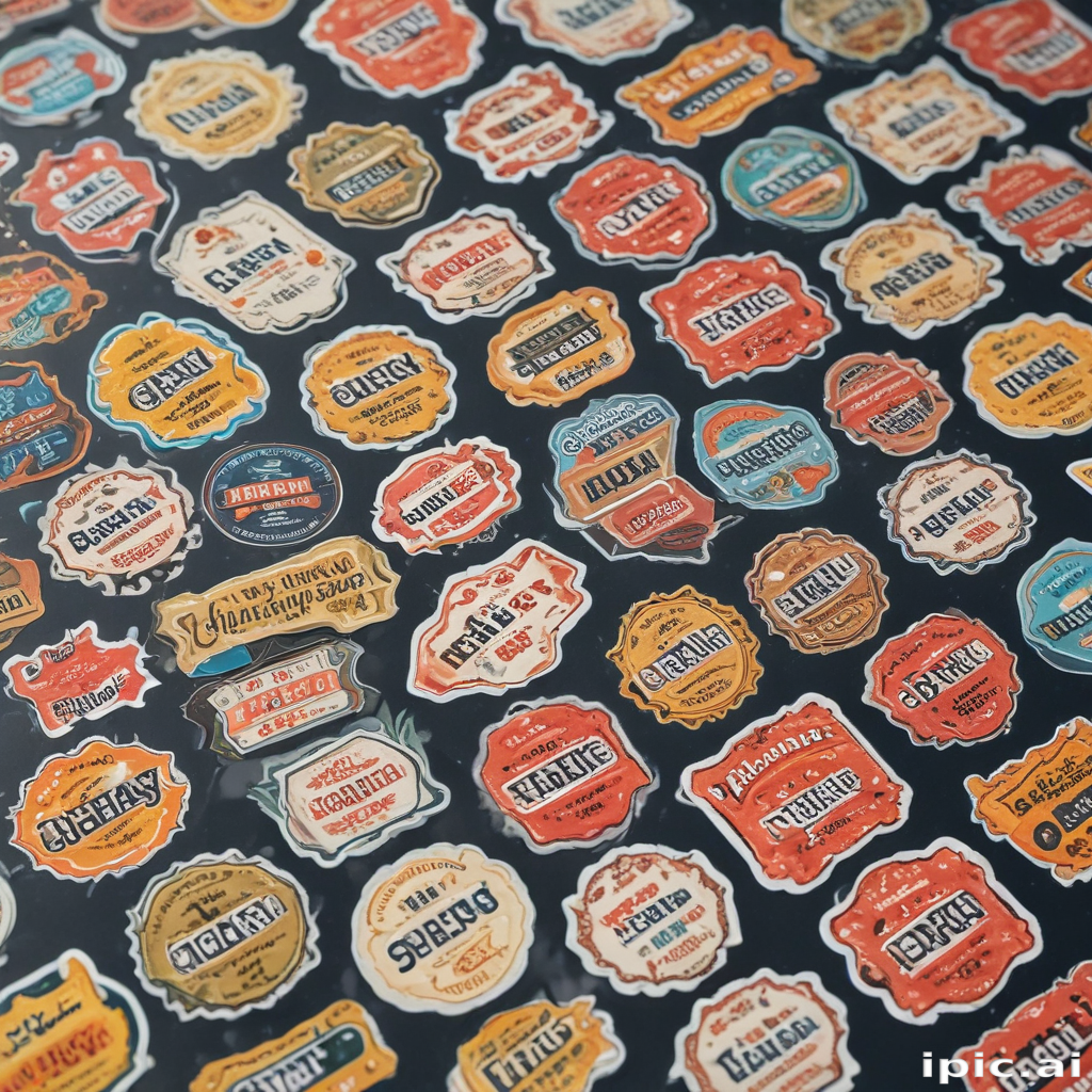 A Colorful Collection of Vintage-Style Stickers with Various Designs ...