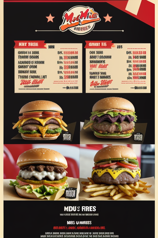 Delicious Menu Showcase Featuring Mouthwatering Burgers and Tasty Sides
