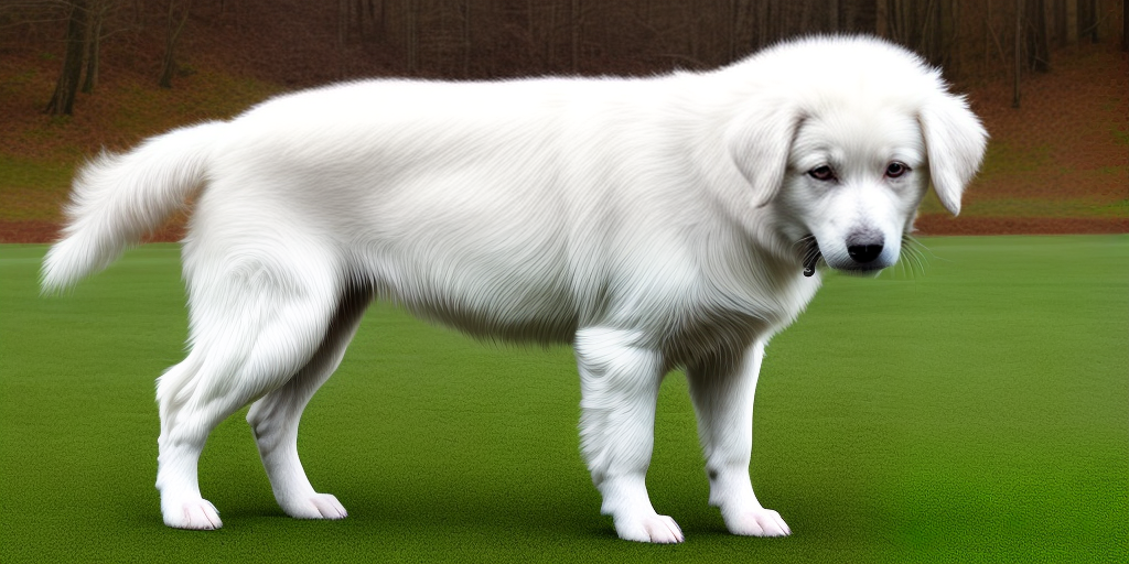 real white dog with long fur