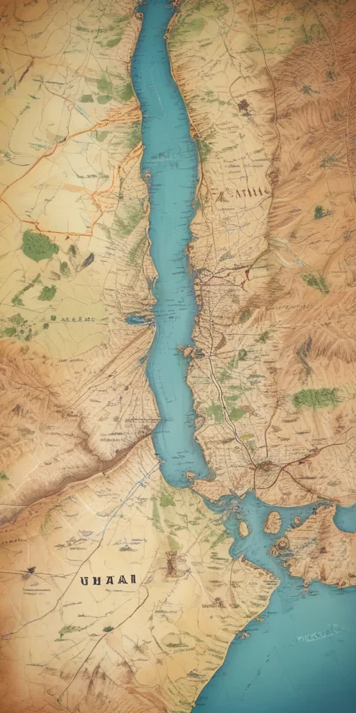 Detailed Topographic Map of the Jordan Valley and surrounding regions