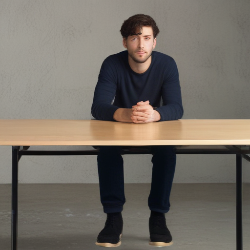 human sitting on a table