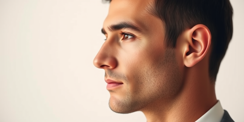 A Thoughtful Man in Profile, Capturing Introspection and Determination.
