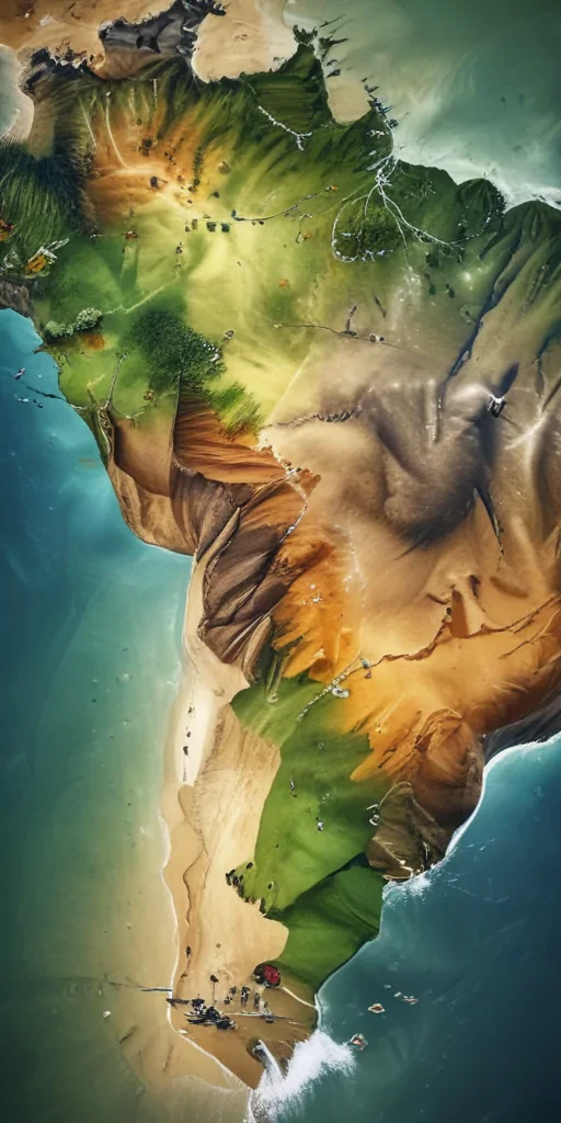 A Stunning Topographical Map of Africa Highlighting Diverse Landscapes and Regions.