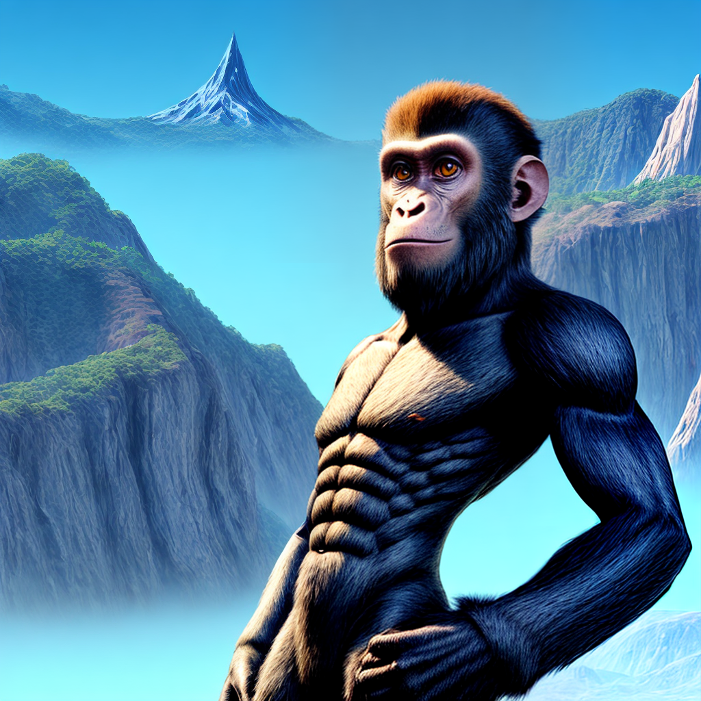 futuristic anime-style monkey image