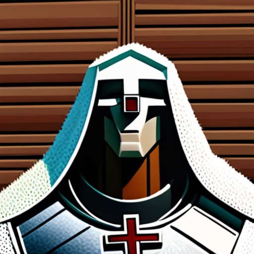 a Christian furry in thermal armor and a crucifix on his chest