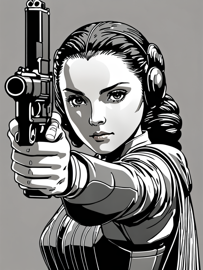 Padmé Amidala, anime, manga, 2d, ghibli, ghost in a shell, black and ...