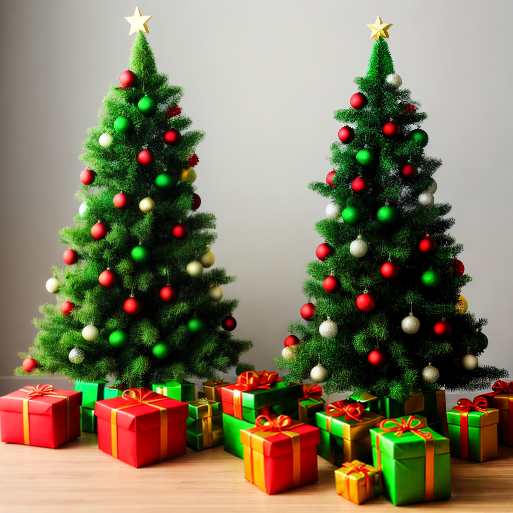 Minecraft, Christmas card, has christmas trees, a kid jumps