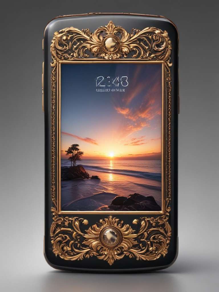 Elegant Smartphone Design Featuring a Beautiful Sunset Beach Landscape ...