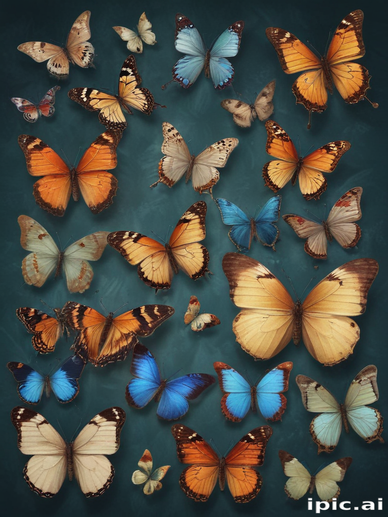 A Colorful Collection of Diverse Butterflies Displaying Nature's Beauty ...