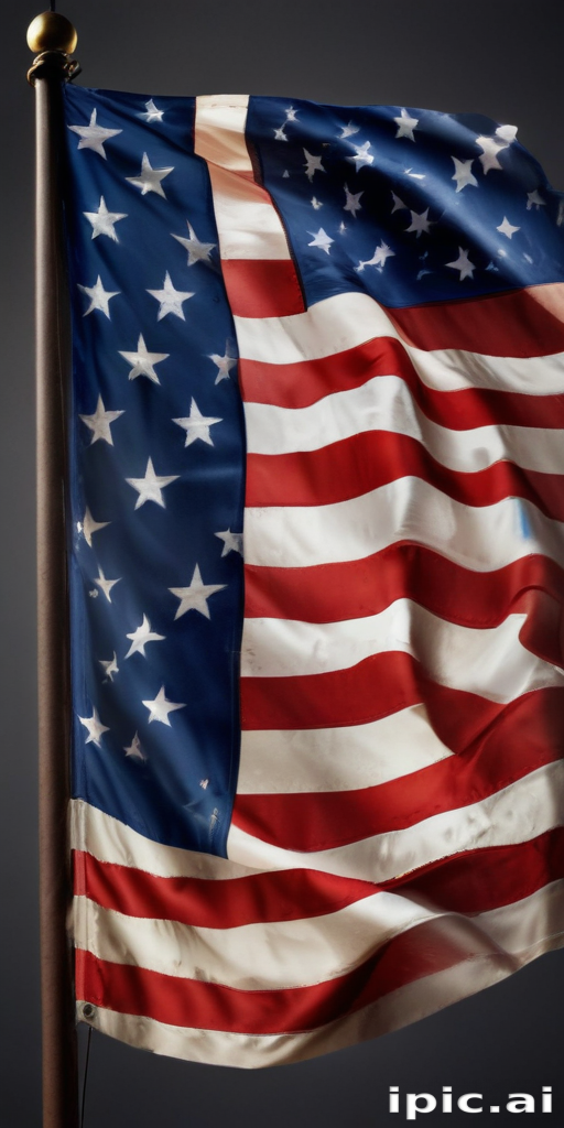 American Flag Waving Proudly, Symbolizing Freedom and National Unity