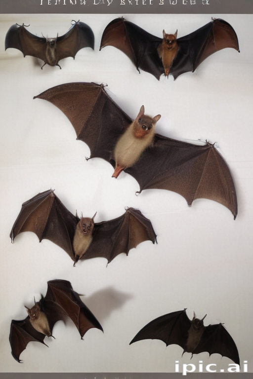 An Array of Various Bats Displayed in Different Flying Positions and Angles