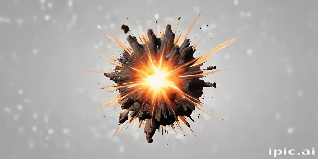 Dynamic Explosion Effect Captured in Stunning Detail Against a Gray ...