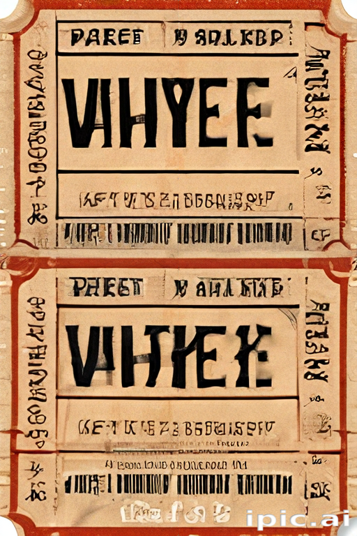 Intriguing Vintage Ticket Design Featuring Unique Typography and ...