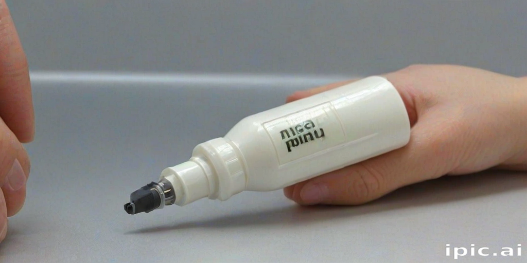 Hand Holding a White Marker with a Unique Design and Grip