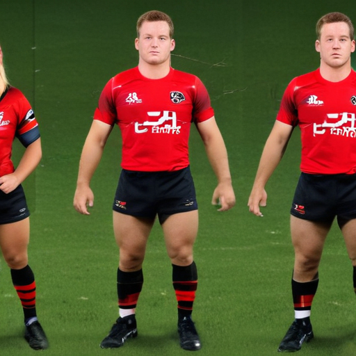 Rugby matxh with the club colours red and black