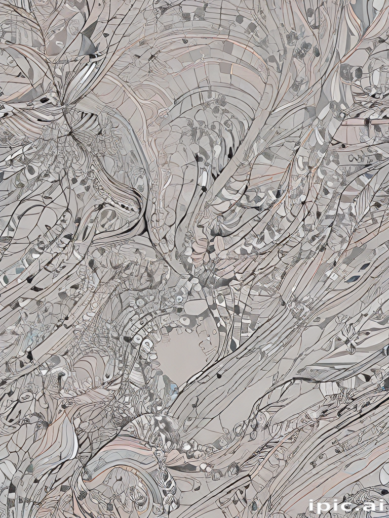 Intricate Abstract Patterns and Shapes in Soft Earthy Tones and Lines