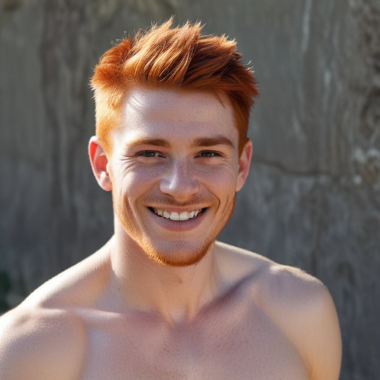 A man with red hair smiling