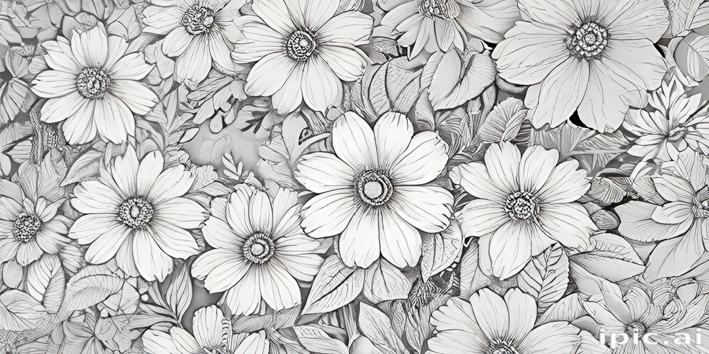 Intricate Floral Patterns Featuring Detailed White Flowers and Lush ...