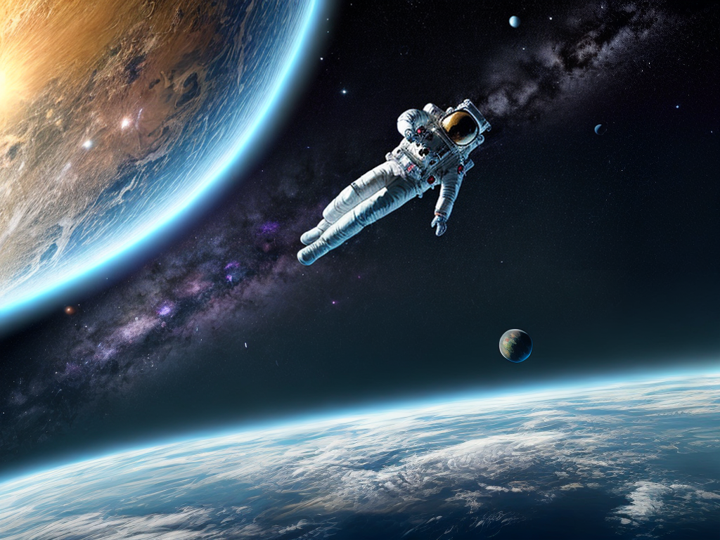 astronaut falling in outer space