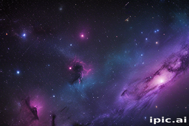 Vibrant Cosmic Landscape Showcasing Stars, Nebulas, and Distant Galaxies in Space