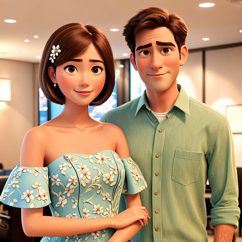 Pixar anime style couple