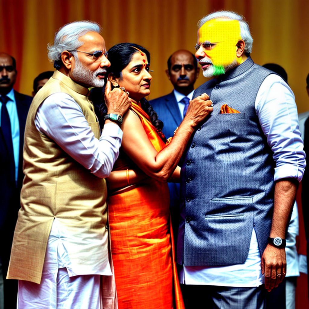 narendra modi and meloni touching their lips