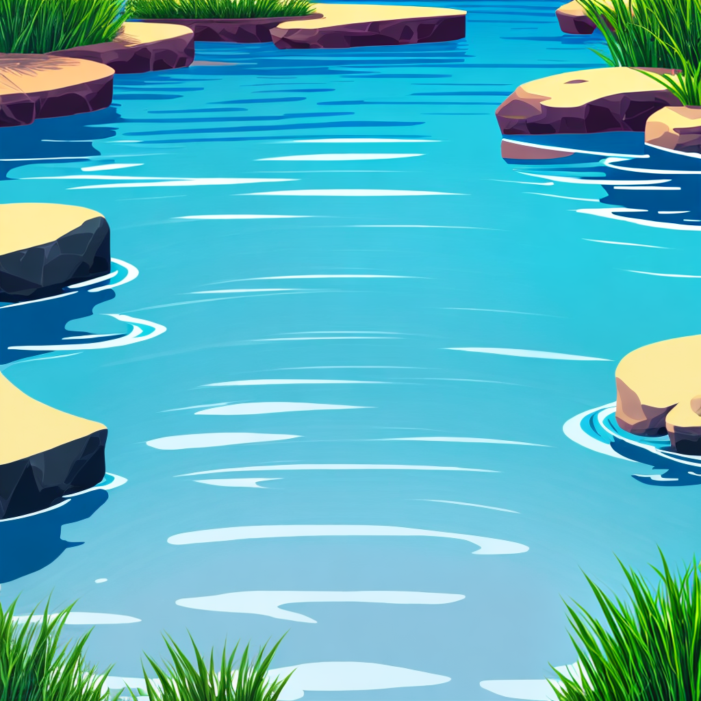 A Spring. The Water is clear. Vector style