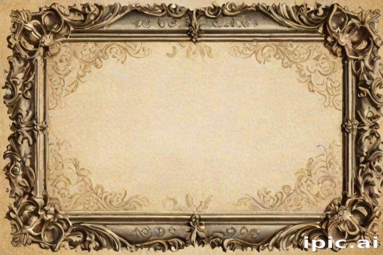 Elegant Vintage Frame with Intricate Floral Designs for Artistic Creations