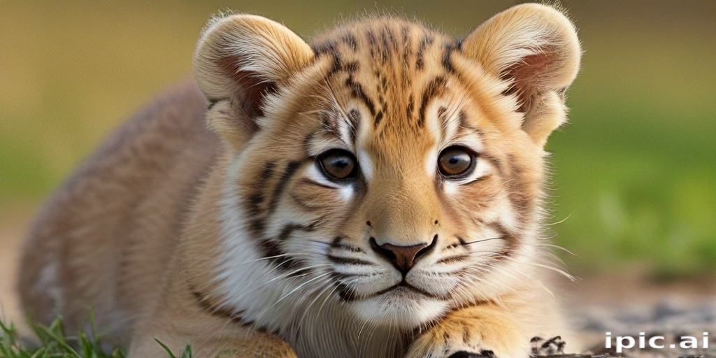 A Playful Tiger Cub Curiously Exploring Its Natural Habitat in Nature.