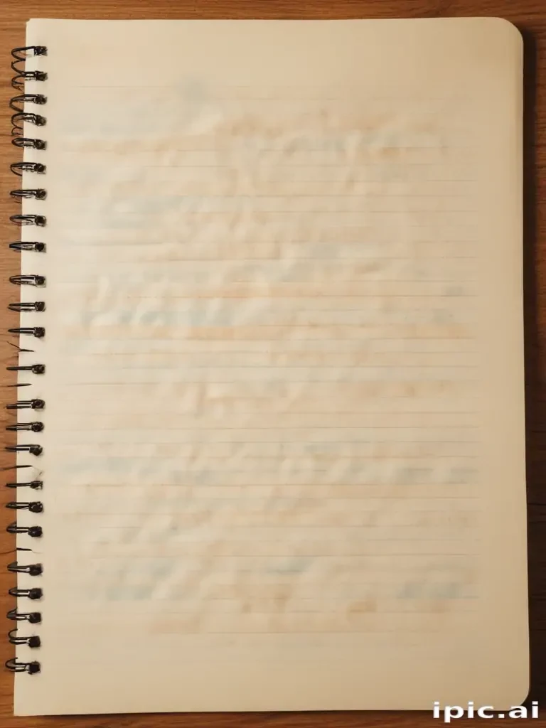 An Unreadable Notebook Page Filled with Faded Handwritten Notes and Lines.