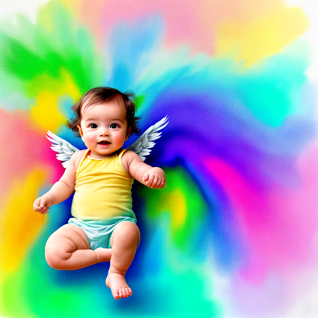 Super cute angel baby (Super high-energy copy-right free vivid Pastel art)