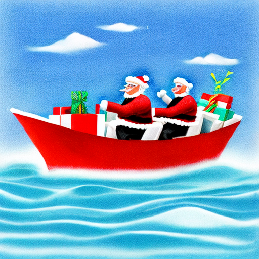 Dolphins pull santa sleigh