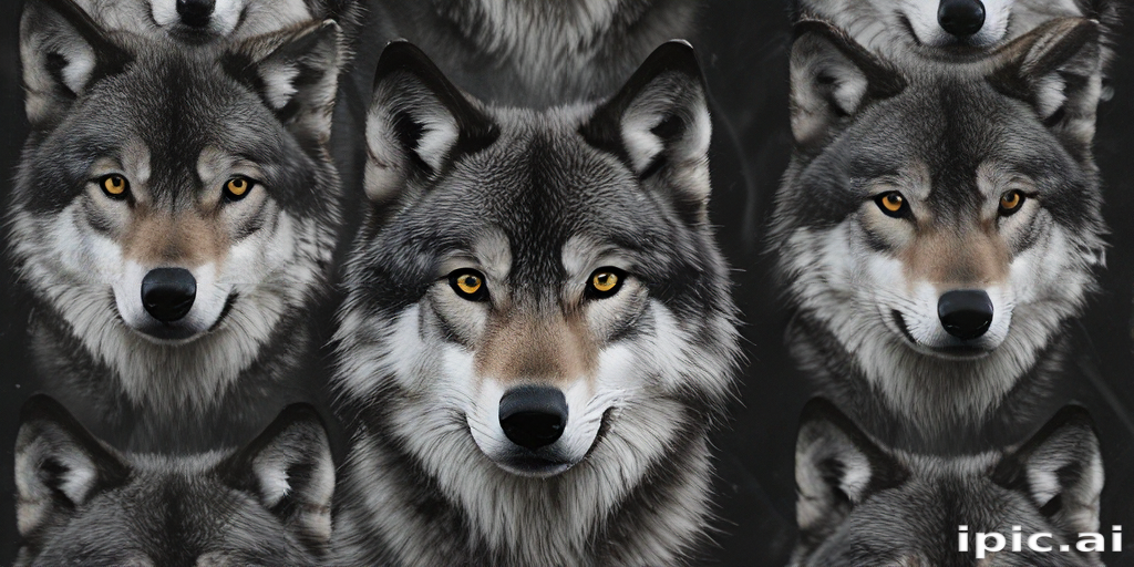 A Stunning Array of Majestic Wolves Showcasing Their Fierce Beauty.