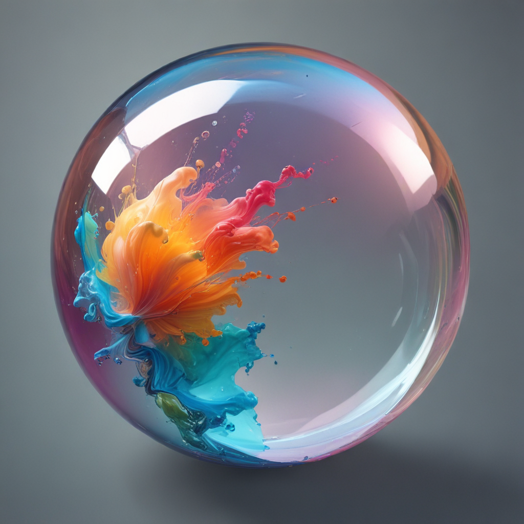 Vibrant Swirls of Color Burst Within a Transparent Sphere of Beauty