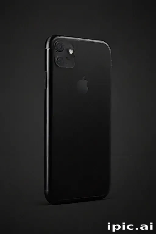 Elegant Black Apple Smartphone Showcasing Sleek Design Against Dark ...