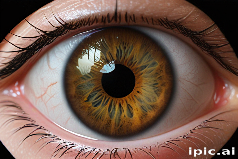 Close-Up of a Beautiful Human Eye Showcasing Intricate Details and Color