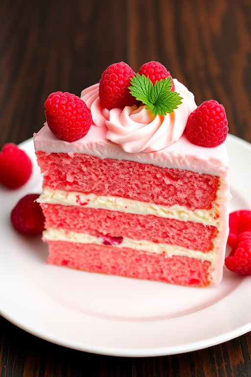 Delicious Three-Layer Raspberry Cake with Creamy Frosting and Fresh ...
